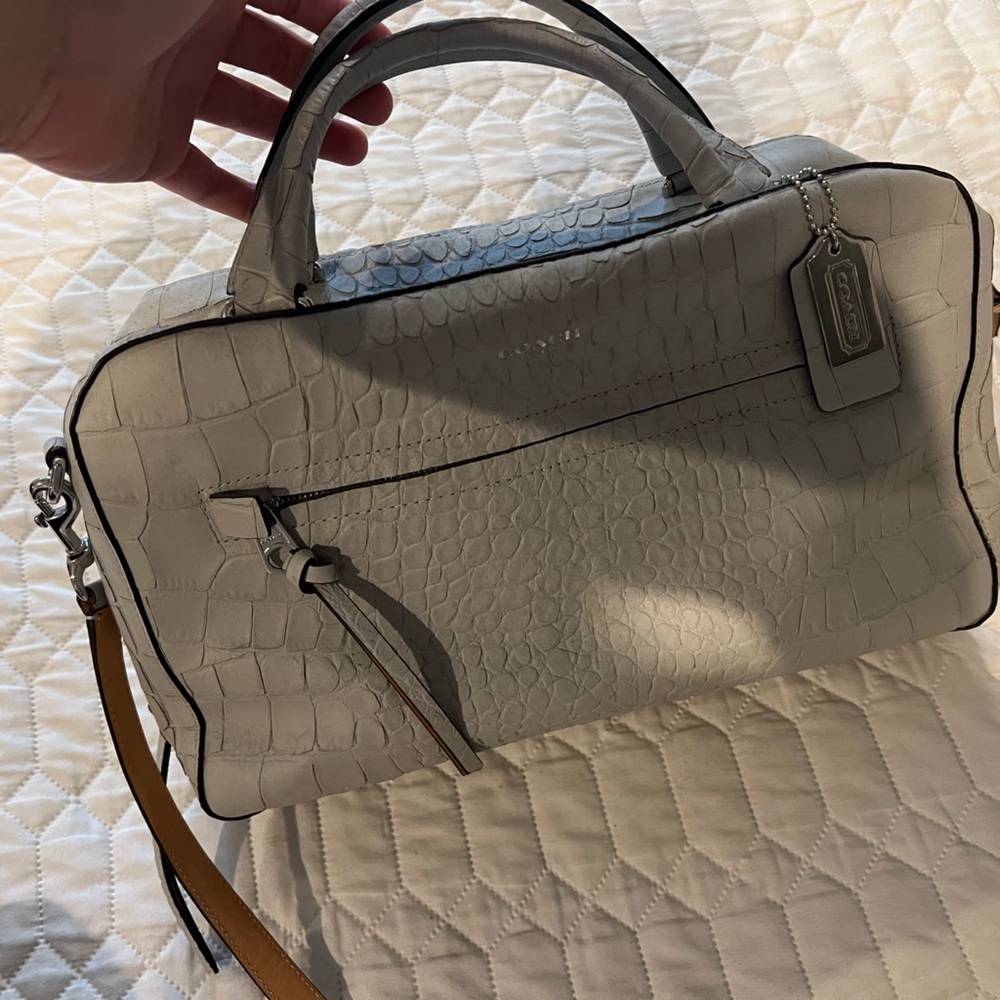 Brand New Coach Grey Crocodile Handbag - Gem